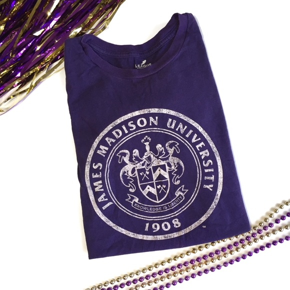 League | Tops | James Madison University Logo Purple Tshirt | Poshmark